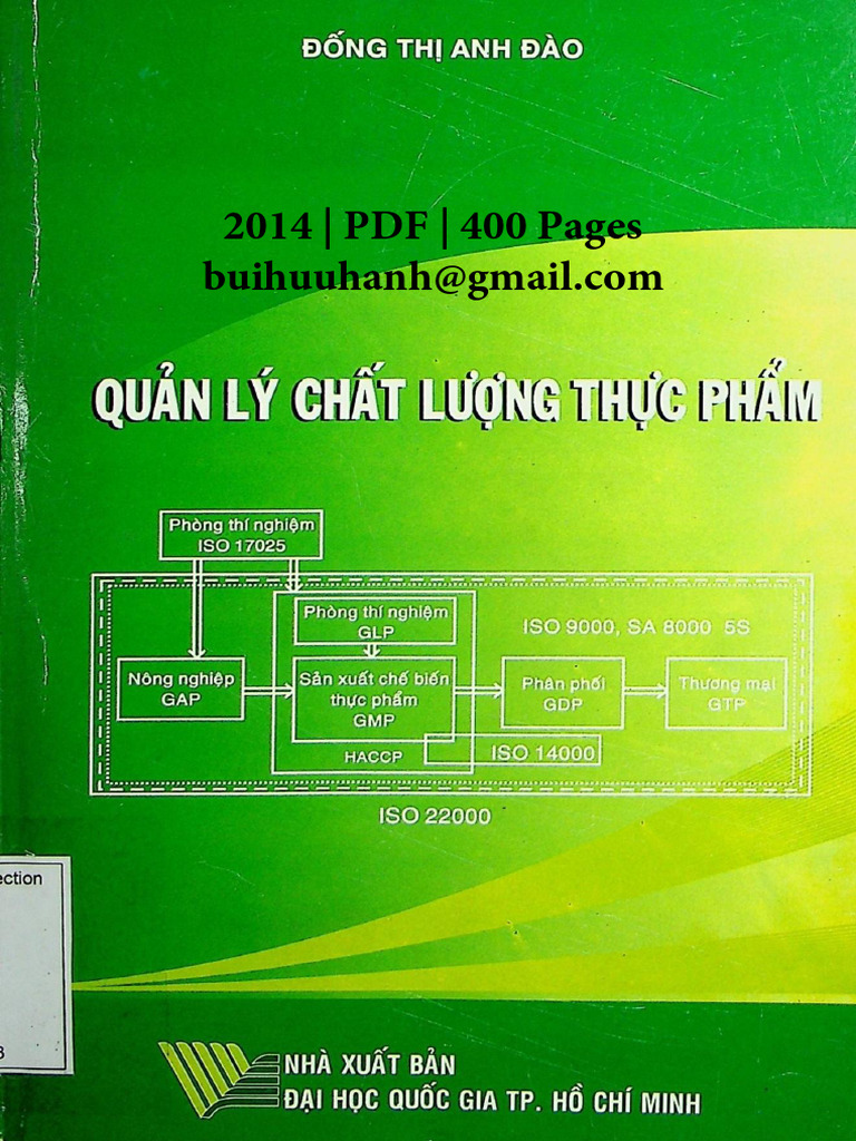 Quản Lý Chất Lượng Thực Phẩm (NXB Đại Học Quốc Gia 2014) - Đống Thị Anh ...
