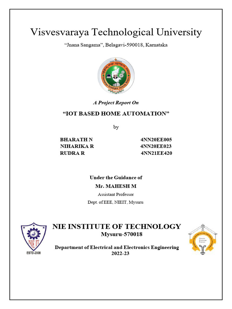 IOT Based Home Automation Report | PDF | Engineering | Computing