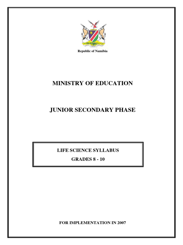 JSC Syllabuses Life-Sci Jul2010 | PDF | Learning | Sexually Transmitted ...