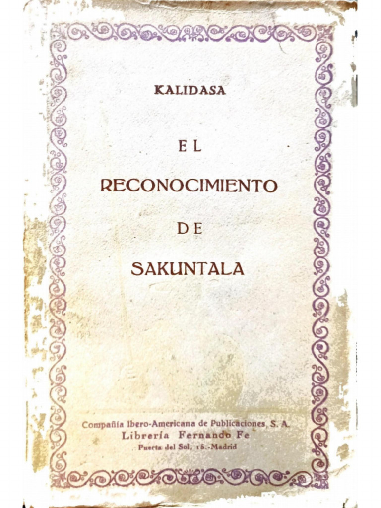 Kalidasa - El Reconocimiento de Sakuntala | PDF