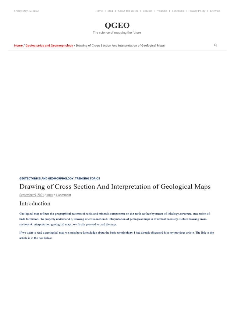 Geological Map Cross-Section Exercise | PDF