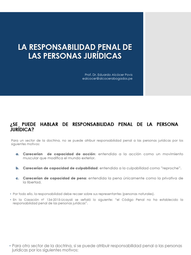 La Responsabilidad Penal de Las PPJJ-24 | PDF | Derecho penal | Ley ...