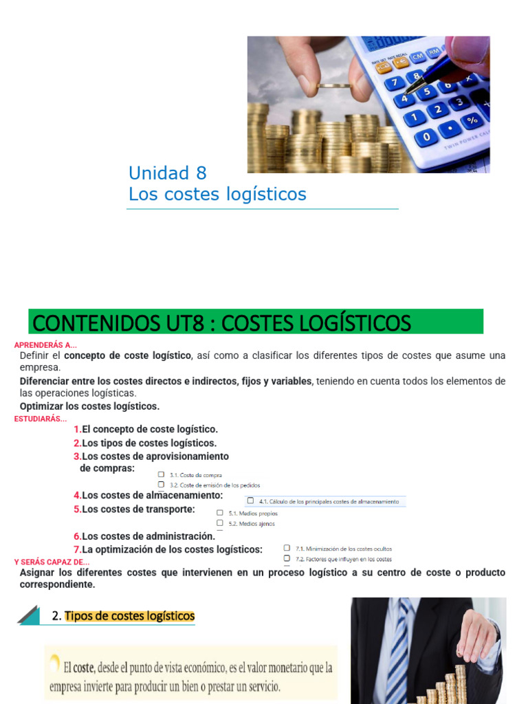 Presentacion Plataforma Ut8 Costes Logisticos | PDF | Logística | Business