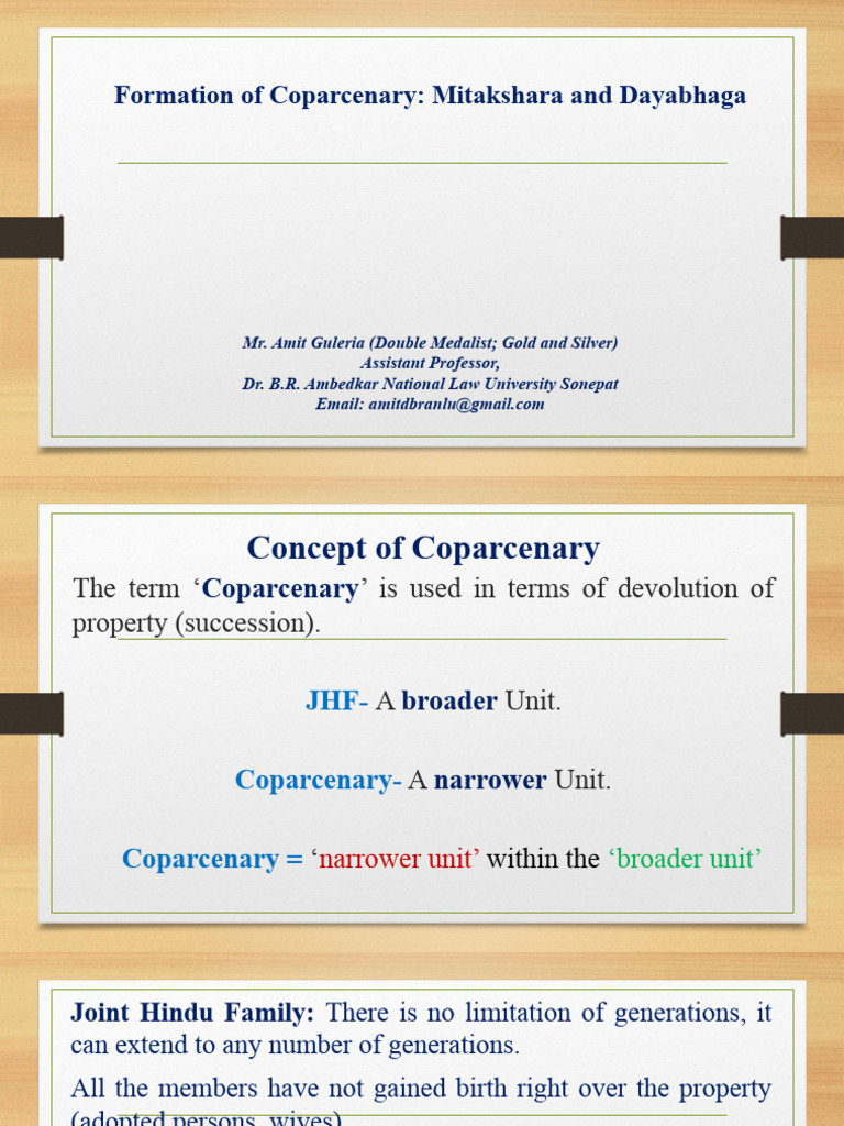 Formation of Coparcenary | PDF | Justice | Crime & Violence