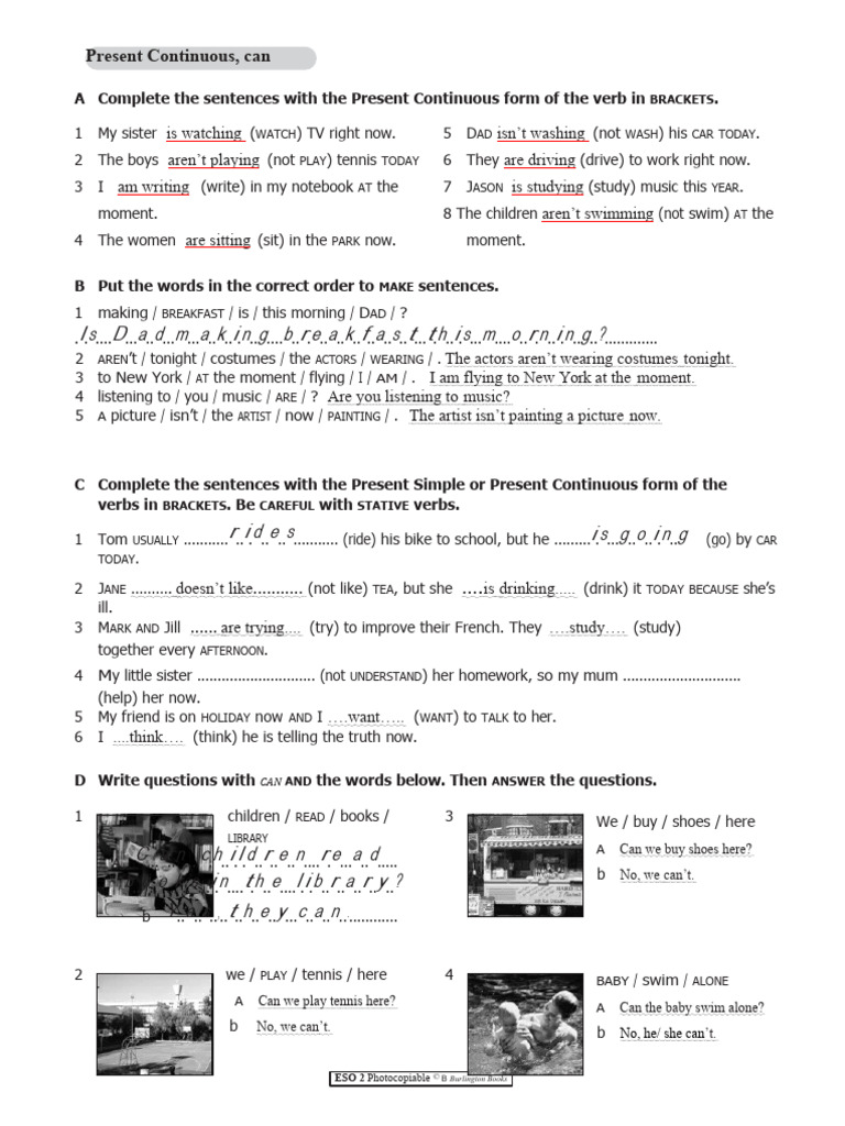 Ingles Presente Continuo Vs Presente Simple | PDF | Linguistics