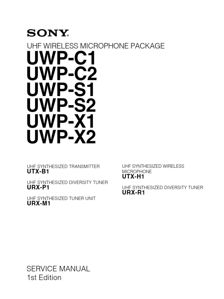 Sony - Uwp c1 c2 s1 s2 x1 x2 - Wireless - Microphone | PDF | Radio ...