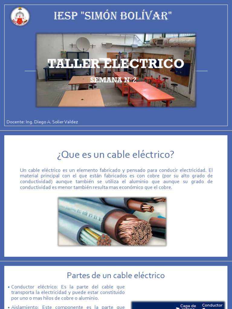 Tipos y partes de cables eléctricos | PDF | Conductor electrico ...