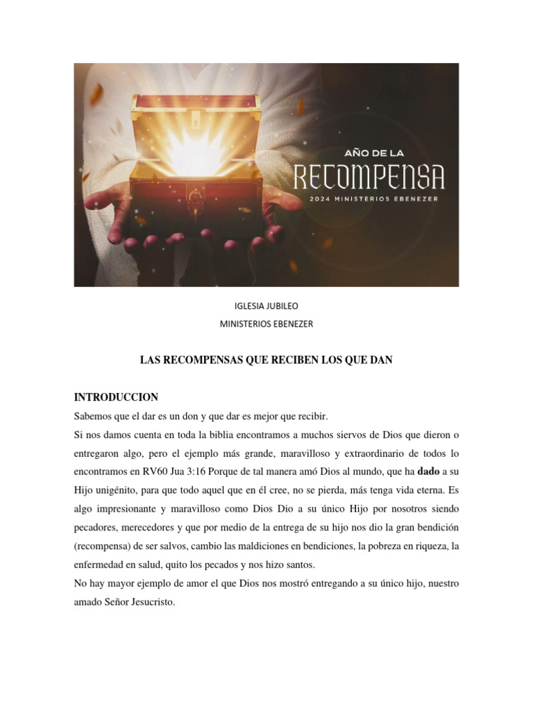Las Recompensas Que Reciben Los Que Dan | PDF | Bendición | Amor