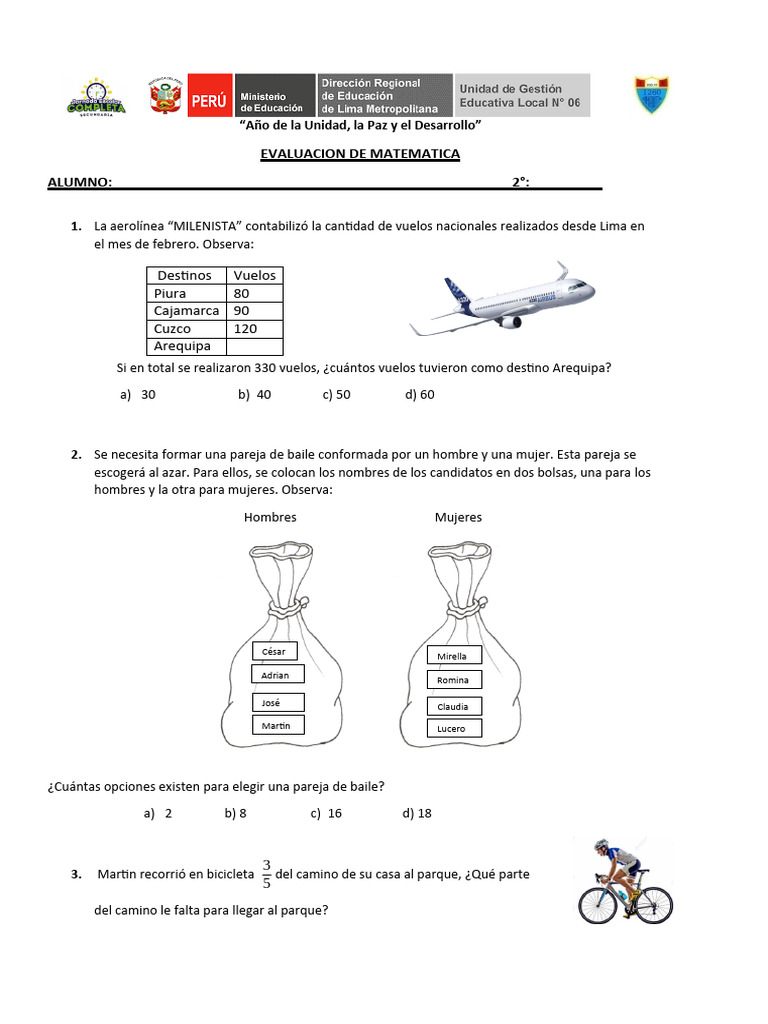 SIMULACRO ECE Matematica 2do Secundaria | PDF | Geometría Elemental | Geometría