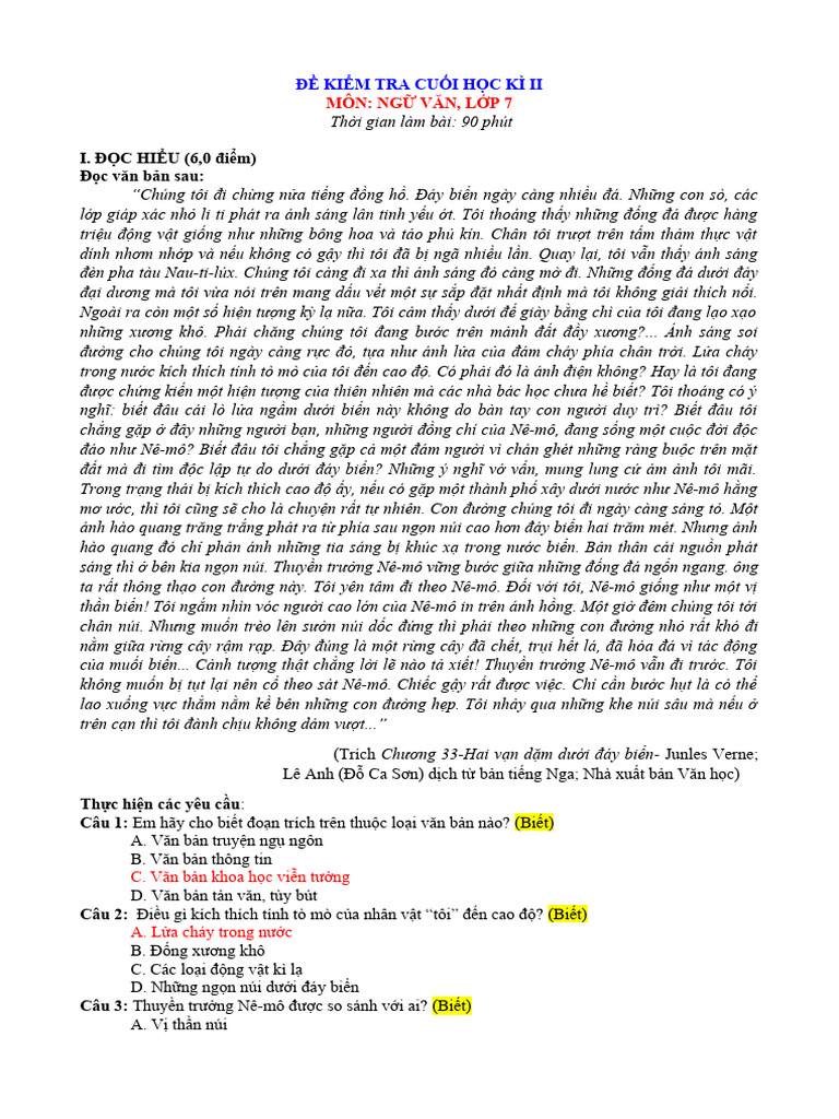 De Thi Hoc Ki 2 Van 7 CTST de 5 | PDF