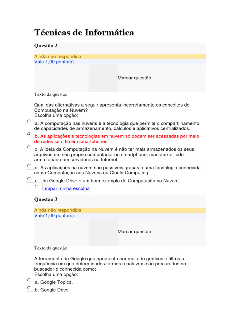 Técnicas De Informática 2 Pdf Computação Em Nuvem Informática