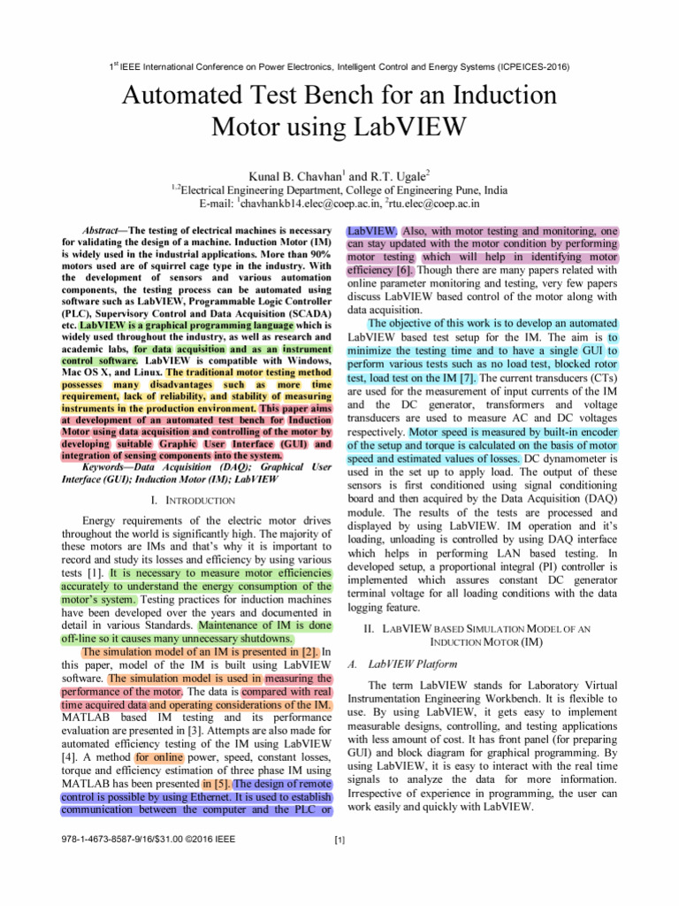++automated Test Bench With LABVIEW | PDF | Electric Motor | Data ...