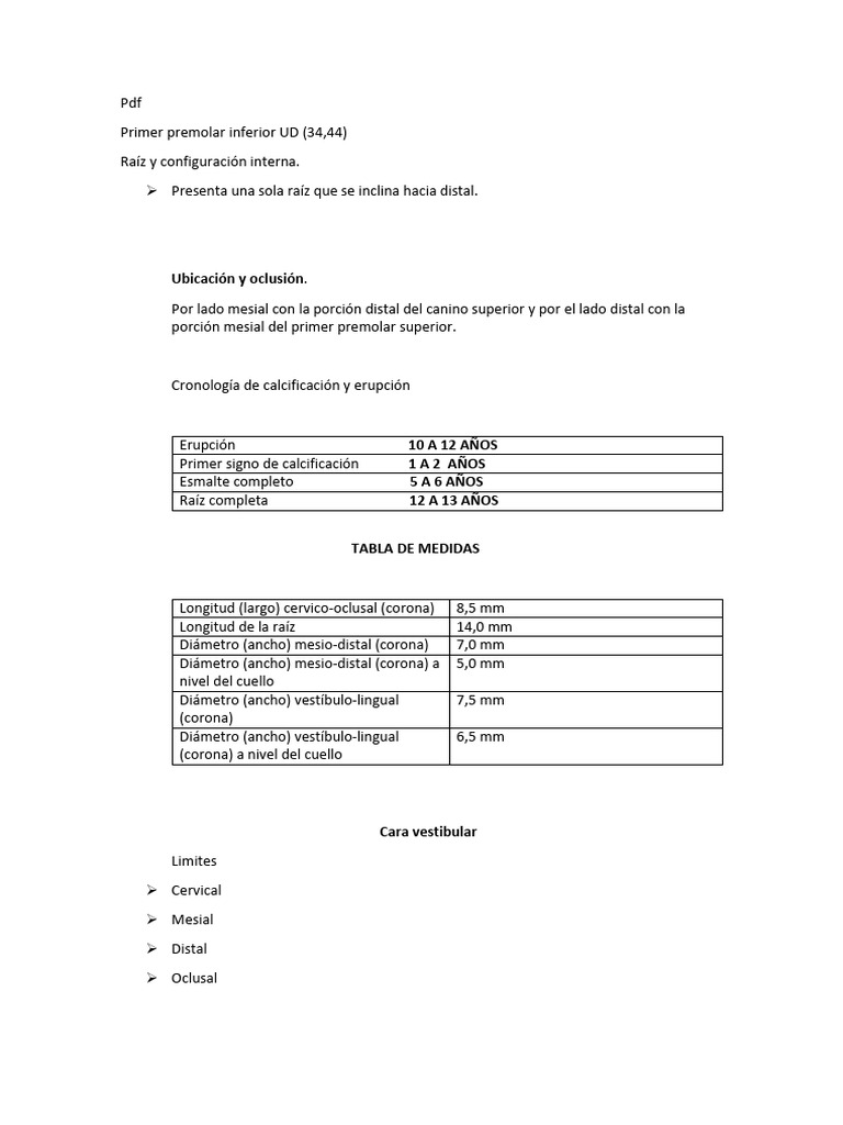 Guia Morfologia Dental 34,44 | PDF | Anatomia dental | Diente