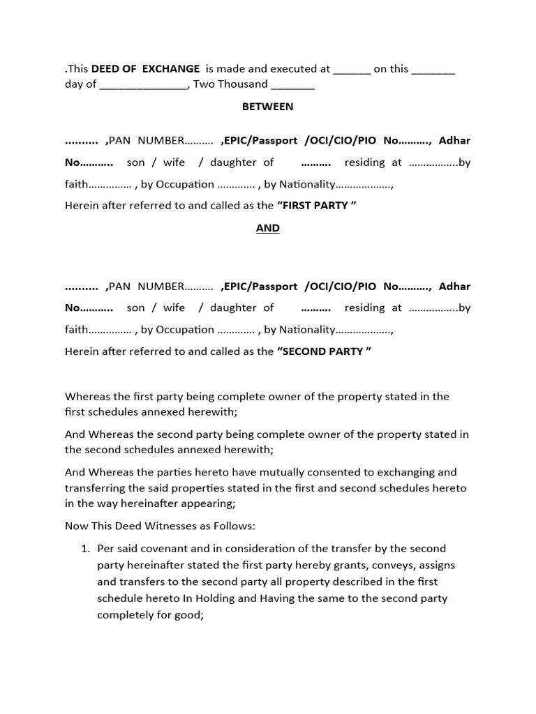 Exchange | PDF | Deed | Taxes