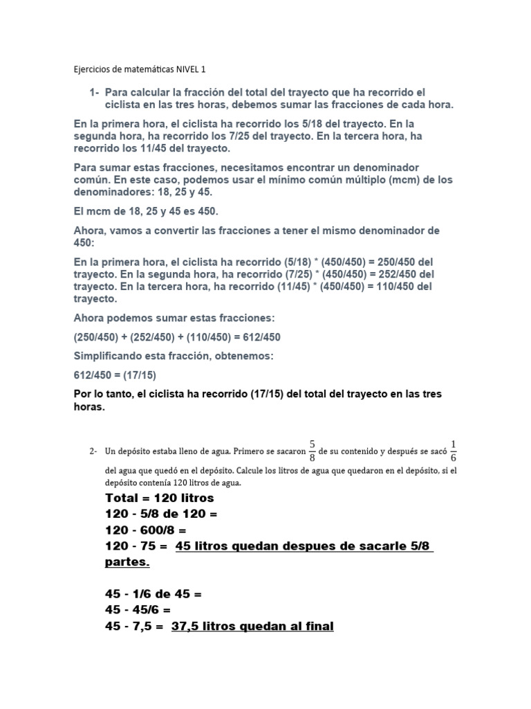 Ejercicios de matemáticas para primaria | PDF | Aritmética | Matemáticas