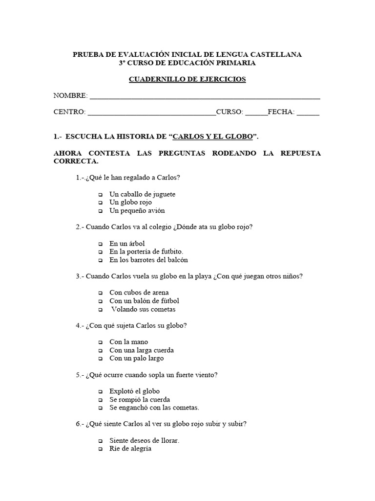 Len Mat 3 | PDF | Evaluación | Oración (Lingüística)