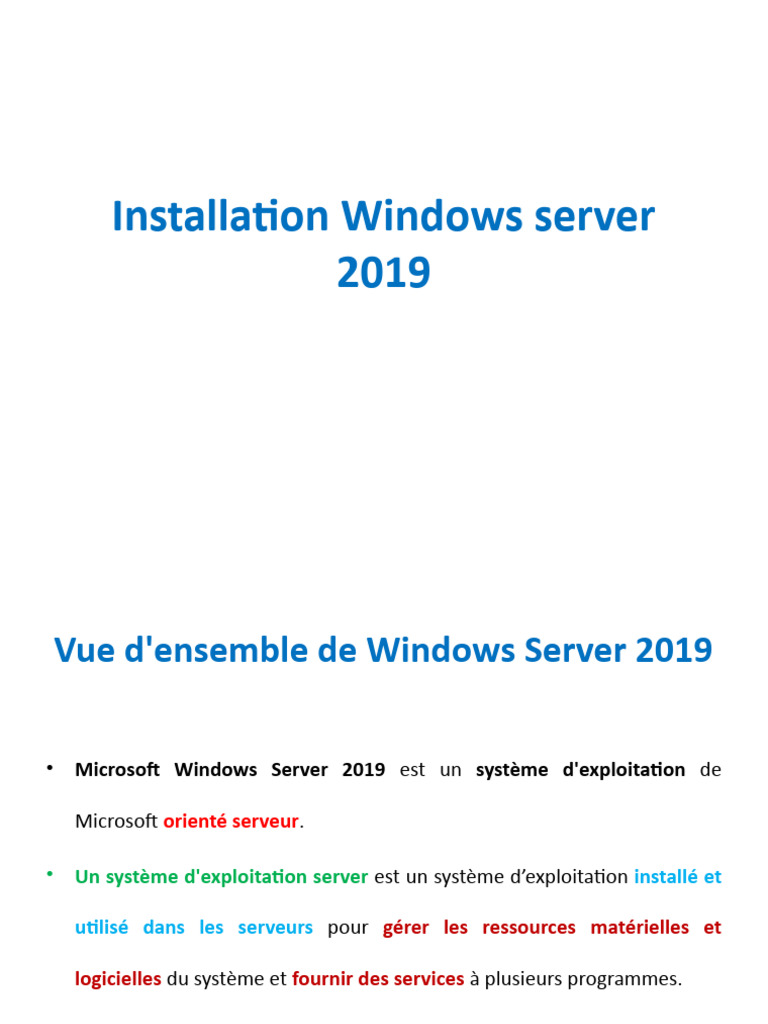 Partie1-1-Déployer Et Gérer Windows Server 2019 | PDF | Serveur ...