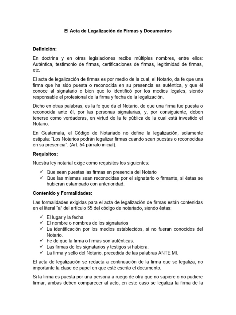 Acta de Legalización | PDF | Derecho