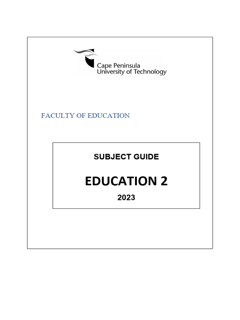 EDU2 Subject Guide 2023 | PDF | Learning | Educational Assessment