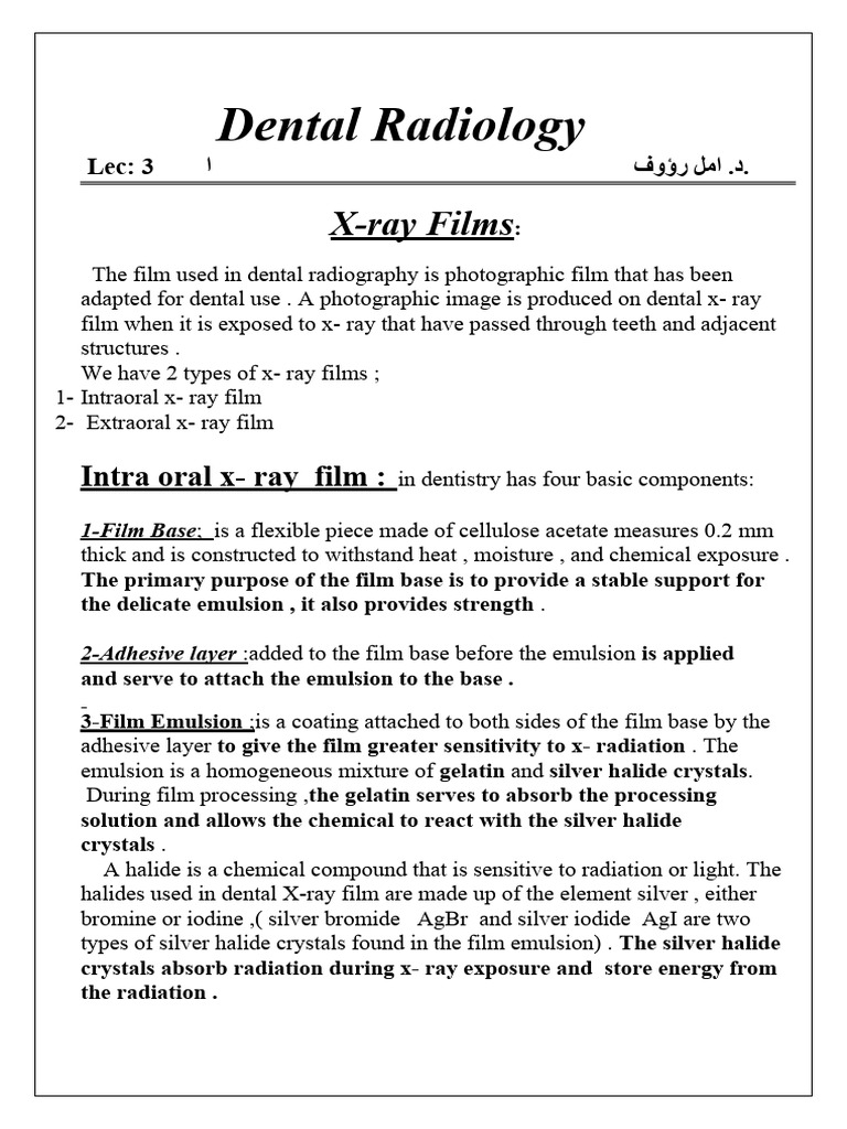 Dental Radiography | PDF | X Ray | Film Speed