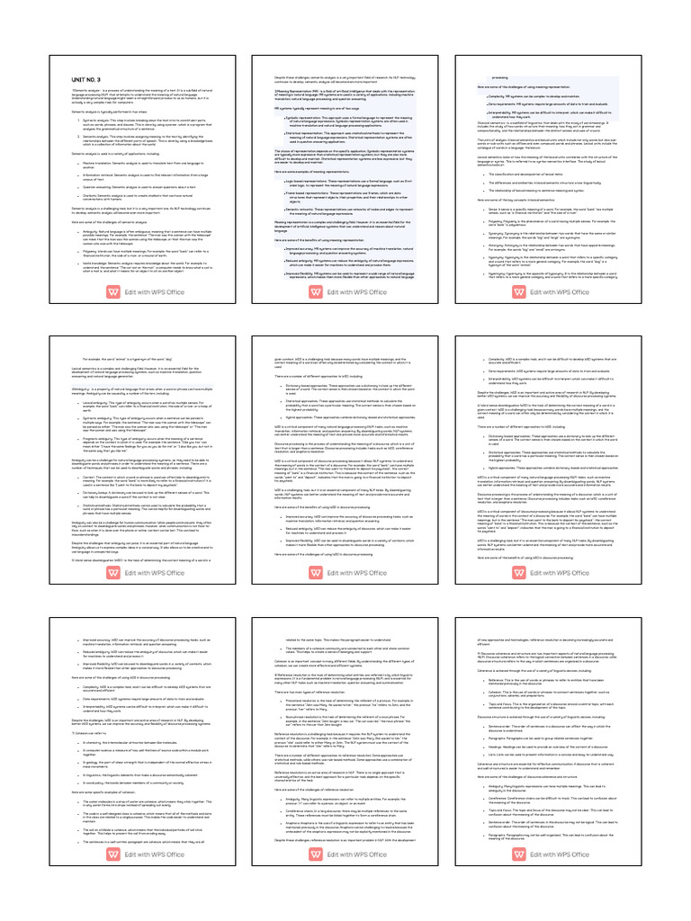 Nlp Notes Pdf Semantics Interpretation Philosophy