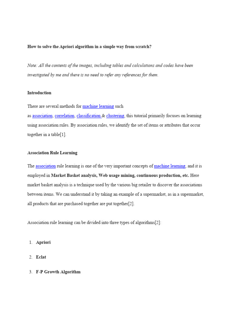 Apriori Algorithm in Word File | PDF | Theoretical Computer Science ...