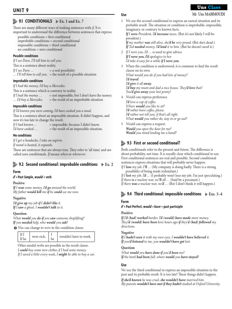 Unit 9 - Grammar | PDF | Perfect (Grammar) | Linguistics