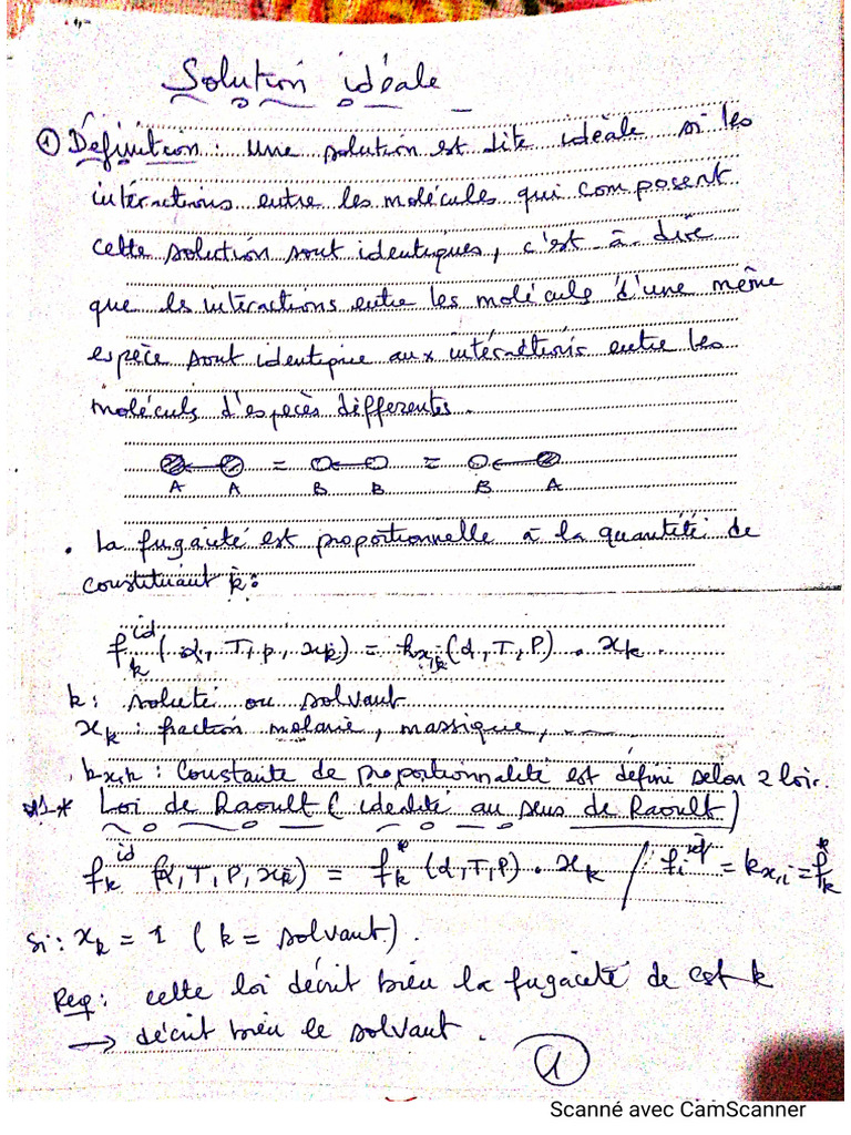 Cours - Solutions Idéales | PDF