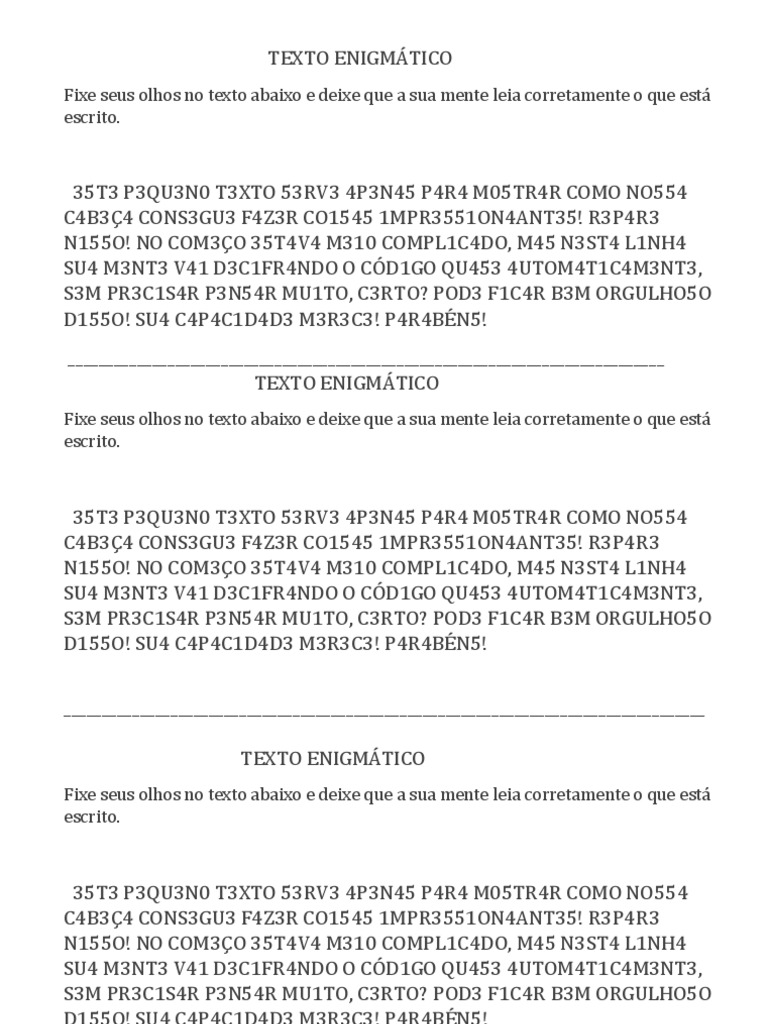 Texto Enigmático | PDF