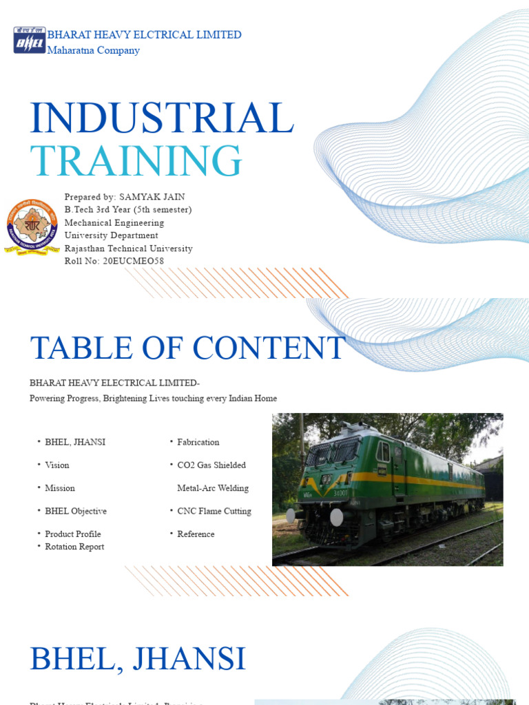 Industrial Training Presentation (BHEL) | PDF | Welding | Construction