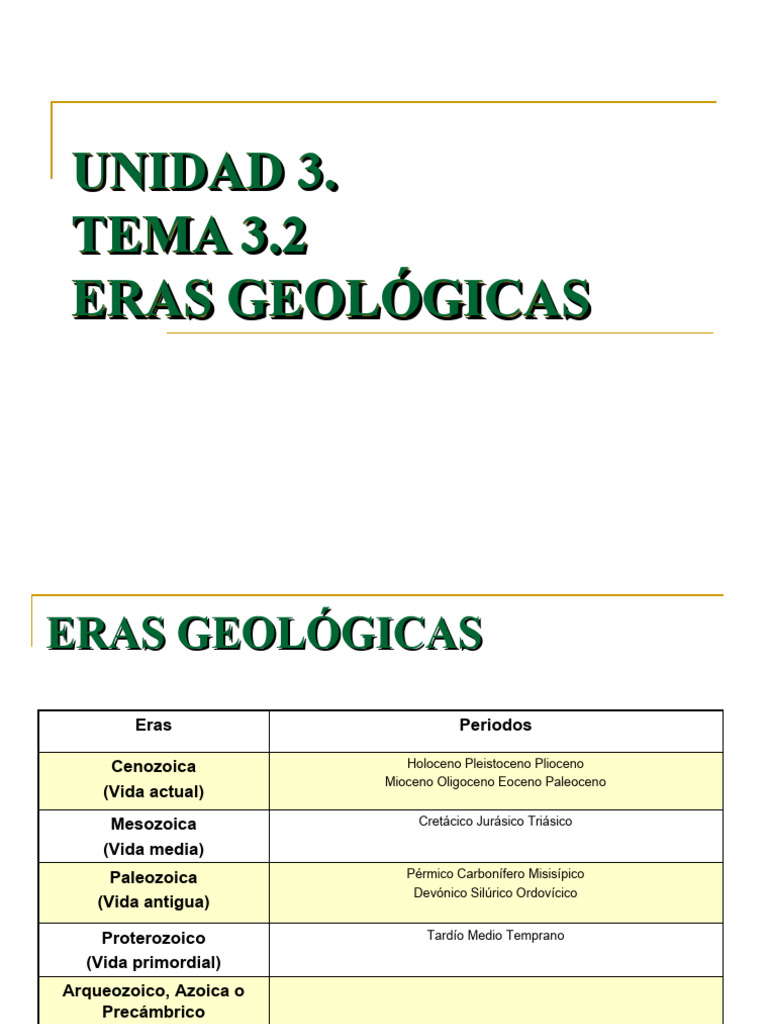 Eras Geológicas y Evolución Temporal | PDF