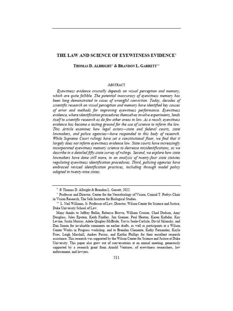 ALBRIGHT-GARRETT | PDF | Witness | Justice