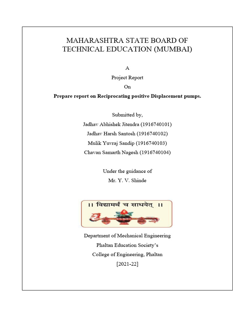 IHP Report | PDF | Pump | Piston