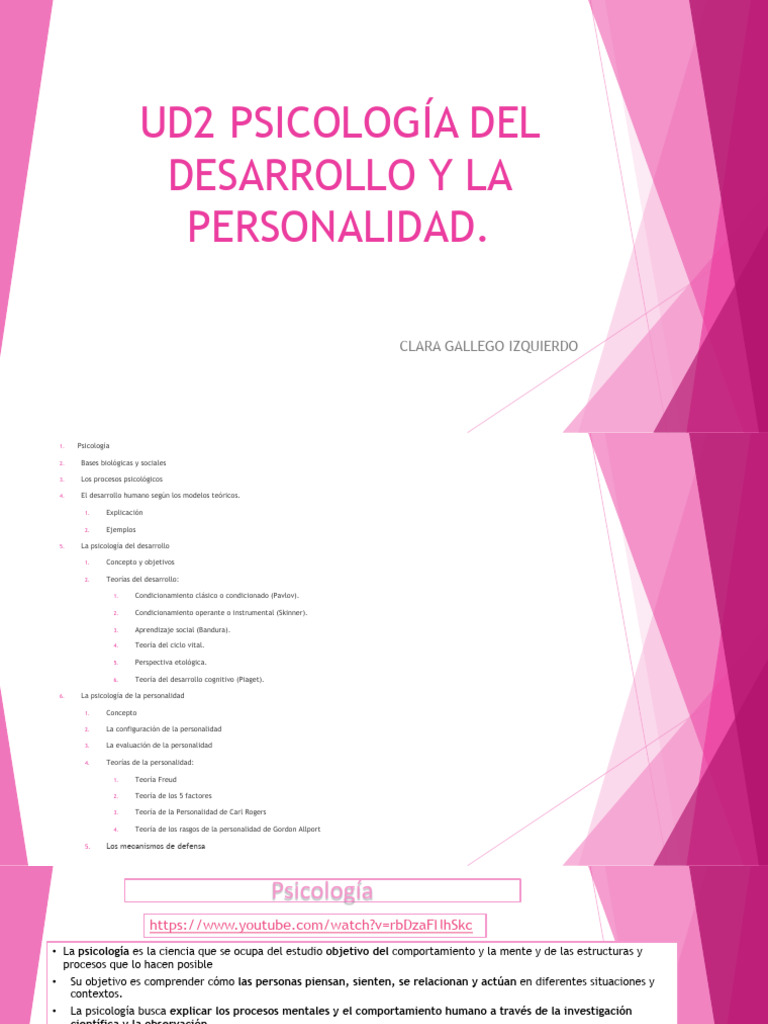 Ud2 Psicología Del Desarrollo Y La Personalidad.: Clara Gallego Izquierdo | PDF | Sicología ...