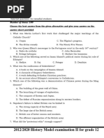 History Model Exam Grade 12 PDF | PDF | Ethiopia | Africa