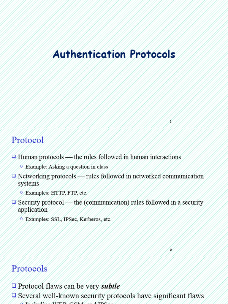 Lecture5 Authentication Protocols Part I | Download Free PDF | Public ...
