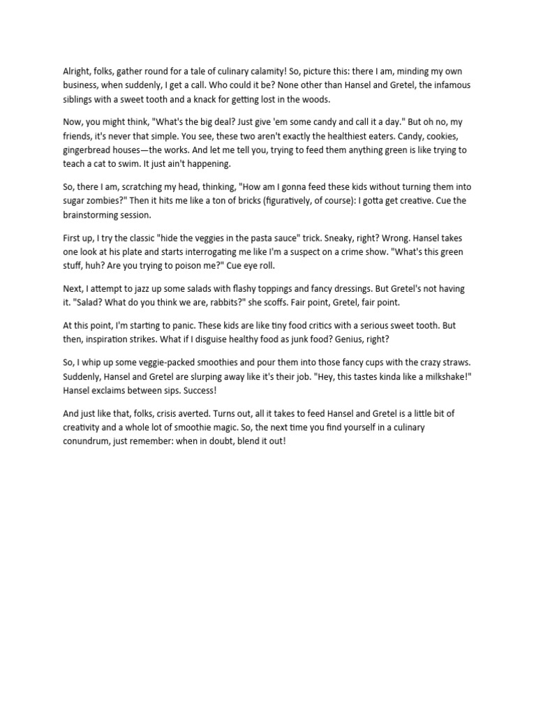 Feeding Hansel & Gretel Creatively | PDF | Hansel And Gretel | Hansel ...