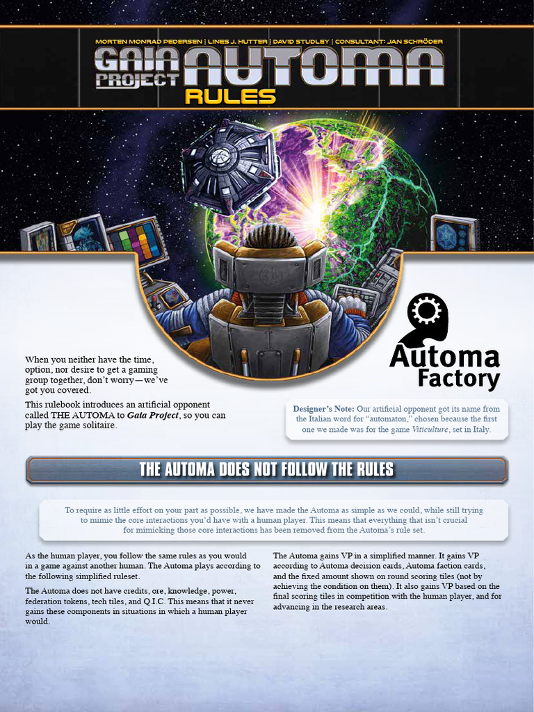 En TMGP Automa Rules - Lores | PDF