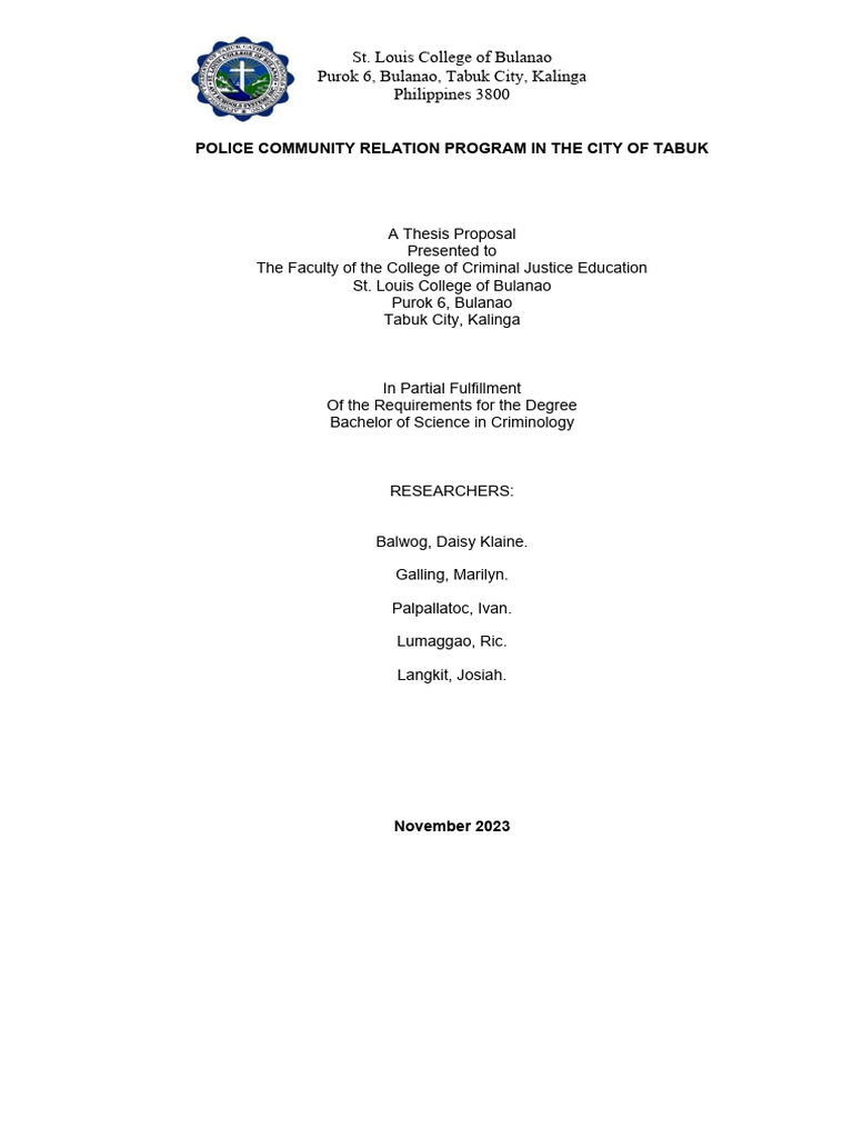 Police Community Relation Program in The City of Tabuk | PDF ...