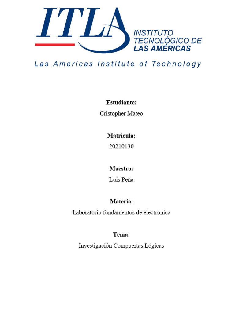 Compuertas Lógicas: Definición y Usos | PDF | Puerta lógica ...