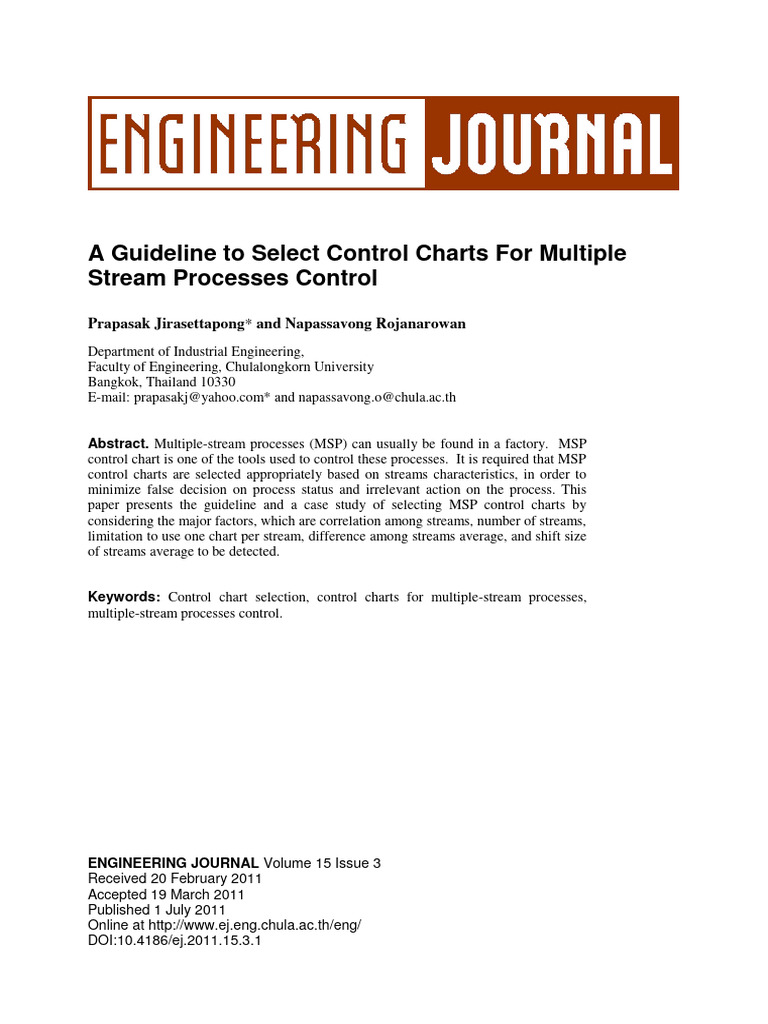 A Guideline To Select Control Charts For Multiple | PDF