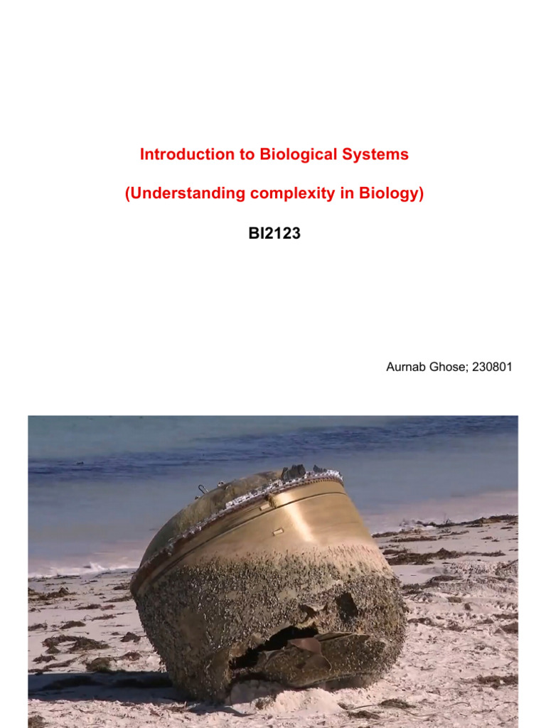 BI2123 Lecture 1 | PDF | Systems Biology | Metabolomics