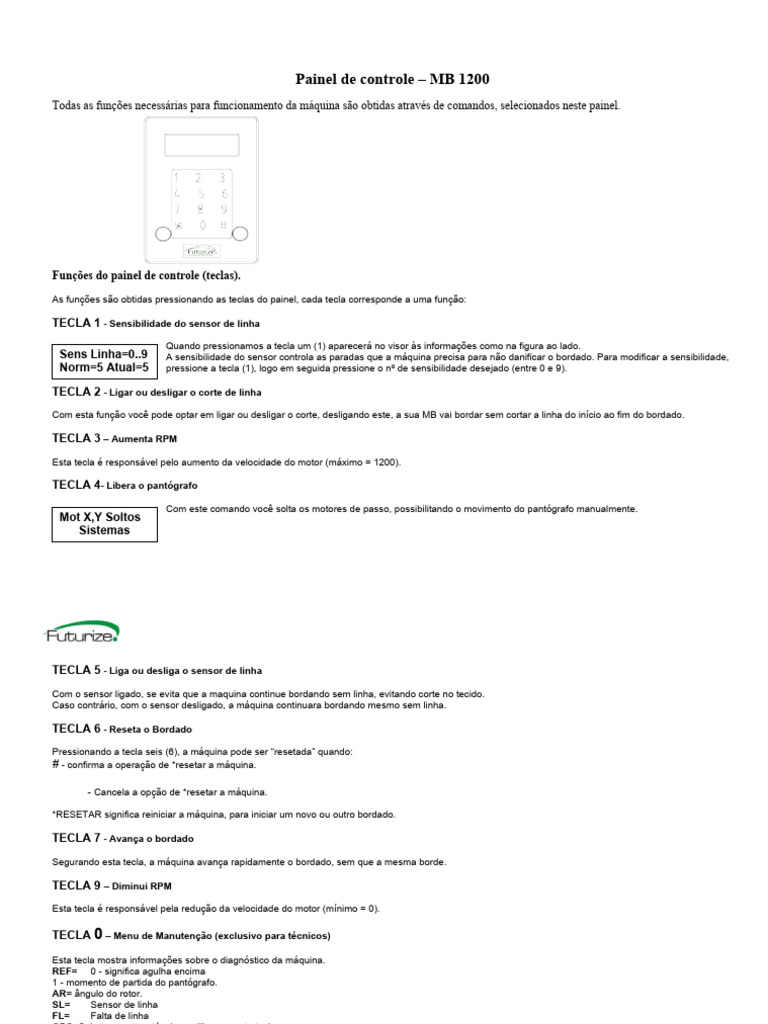 Painel Máquina - MB 1200 | PDF | Máquinas | Informática