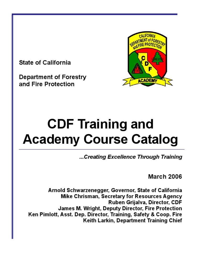 CDF Training and Academy Course Catalog: State of California Department ...