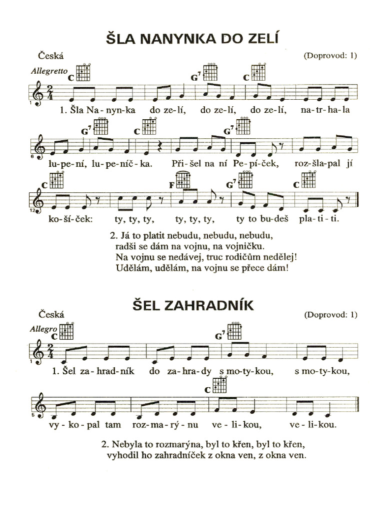 Sla Nanynka Do Zeli | PDF