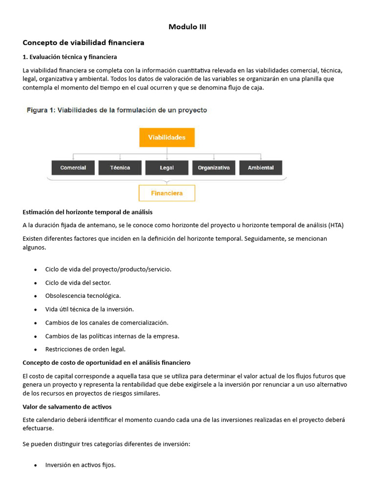 Resumen m3 - 4 FACTIBILIDAD Y VIABILIDAD DE PROYECTOS | Descargar ...