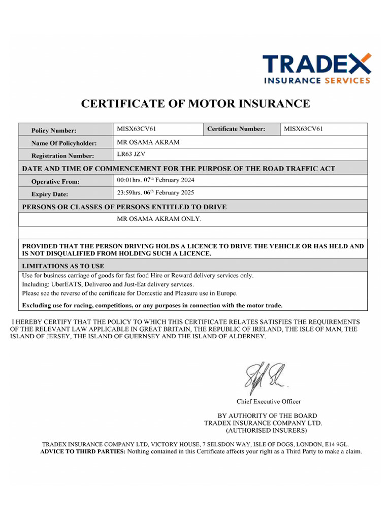 Delivery Food Reward and Hire Insurance. 2023-2024 - OSAMA AKRAM | PDF