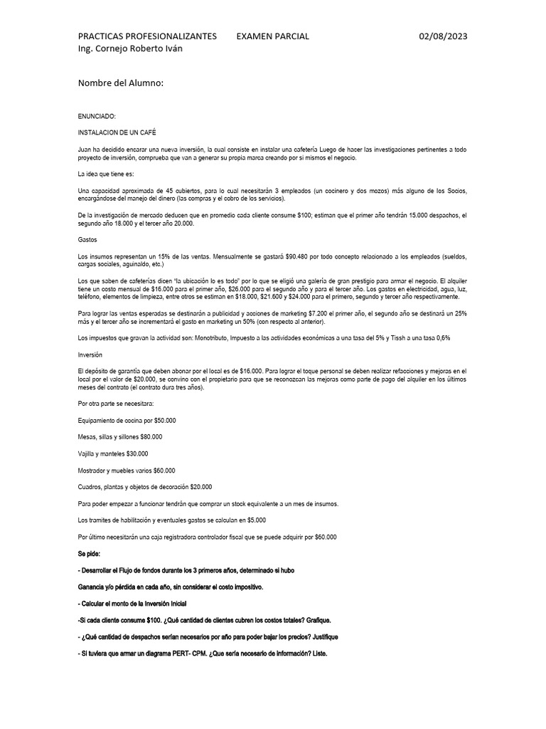 Examen PP 093853 | PDF | Economias