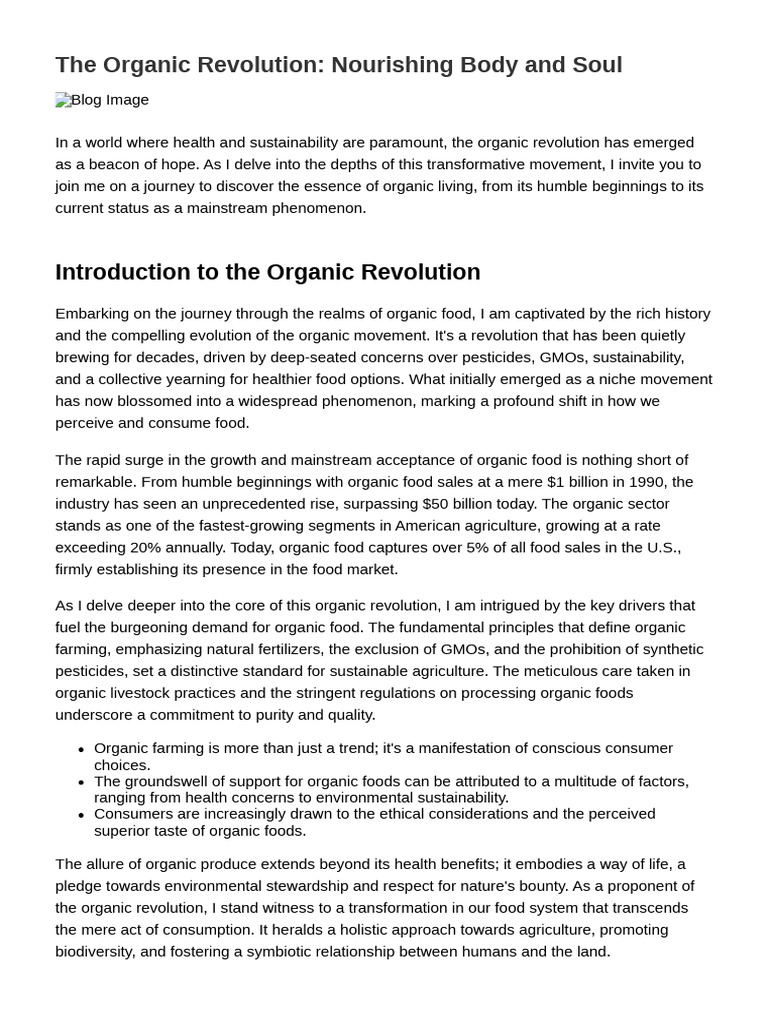 Embracing the Organic Revolution | PDF | Organic Foods | Organic Farming