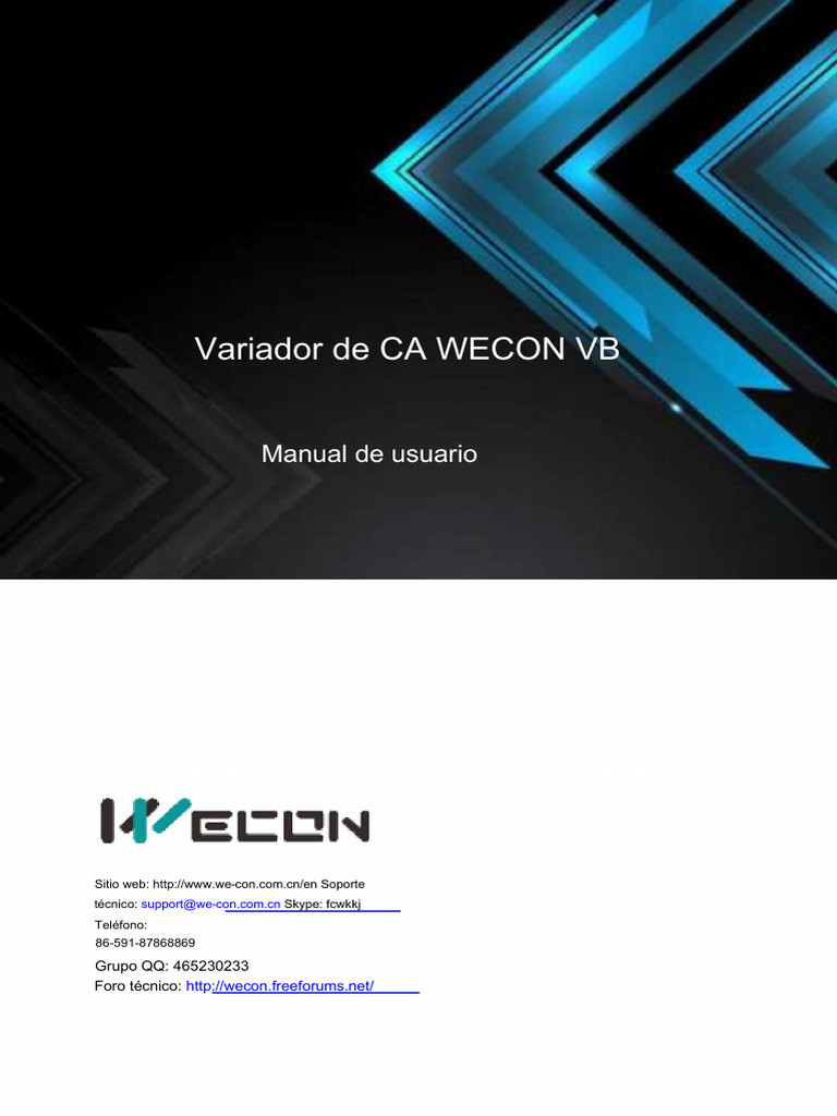 Wecon Manual Variador VB | PDF | Ingenieria Eléctrica | Fuente de alimentación